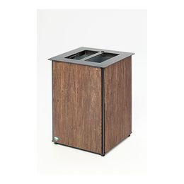 Var Abfallbehälter AB 03 Holz-Optik/Edelstahl 80 l (21362)