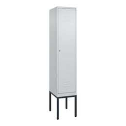 C+P Spind Classic PLUS, Gestell, 1 Abteil, 2120x400x500mm, 7035/7035 Verschluss Zylinderschloss 4 Garderobenhaken ; C + P M&ouml;belsysteme (0800307-12|S10024)