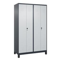C+P PSA Doppel-Spind Classic PLUS, Füße, 4 Abteile, 1950x1200x500mm, 7016/7035 Verschluss Sicherheits-Drehriegel ; C + P Möbelsysteme (080012-40P|S10001)