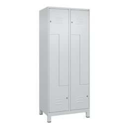 C+P Z-Spind, Classic PLUS, F&uuml;&szlig;e, 4 F&auml;cher, 1950x800x500mm, 7035/7035 Verschluss Zylinderschloss ; C + P M&ouml;belsysteme (080013-224|S10024)