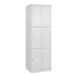 C+P Schlie&szlig;fachschrank Classic PLUS, 2 Abteile, 1850x600x500mm, 9016/9016 Innenh&ouml;he Gefach oben (oberes 599 mm Front RAL 9016 Verkehrswei&szlig; ; C + P M&ouml;b (080000-203|S10012)
