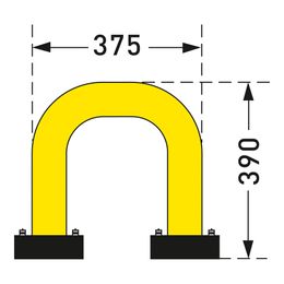 Moravia Rammschutz-Bügel Black Bull SWING für innen zum Aufdübeln 390 x 375 mm (196.21.558)