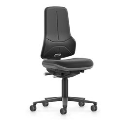 bimos Arbeitsstuhl Neon XXL bis 180 kg mit Rollen, Supertec, Flexband grau, Sitz 470-640 mm (9575-SP01-3278)