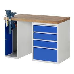 Rau Werkbank Modell 7510 mit 4 Schubladen und Schrank BxTxH 1250x900x840mm (03-7510A2-129B4S.11)