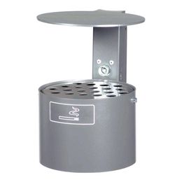 Schake Rundascher mit Dach zur Wandbefestigung mit Schiene, Schlüssel und Aufkleber, 4L, Ø 200mm H. 290mm, beschichtet in DB703, 4067B)
