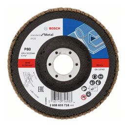 Bosch Fächerschleifscheibe X431 Standard for Metal gerade 125 mm 80 Glasgewebe (2608603718)