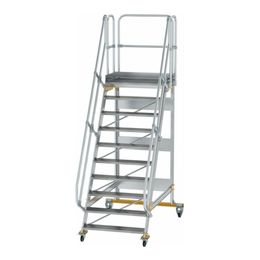 MUNK Aluminium-Plattformtreppe fahrbar 60° 10 Stufen (600750)