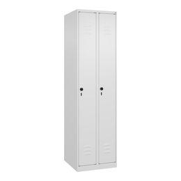 C+P Spind Classic PLUS, 2 Abteile, 1850x500x500mm, 9016/9016 Verschluss Sicherheits-Drehriegel 3 Garderobenhaken ; C + P M&ouml;belsysteme (080000-29|S10012)