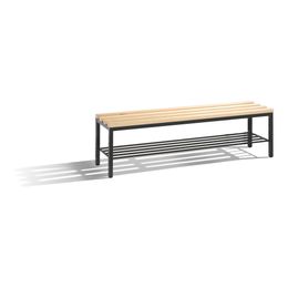 C+P Umkleidebank Basic mit Schuhrost, H420xB1500xT353mm Farbe Gestell Schwarzgrau ; C + P Möbelsysteme (8051-010|S10001)