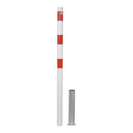 Schake Absperrpfosten Typ 460HB/2, herausnehmbar, Ø 60mm, ohne Verschluß, weiß / rot + 2 Ösen)