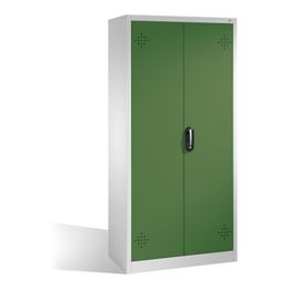 C+P Umweltschrank mit Drehtüren, 4 Polyethylen-Wannen, H1950xB930xT500mm Front Resedagrün Korpus Lichtgrau ; C + P Möbelsysteme (8921-316|S10138)