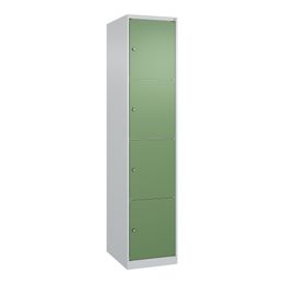 C+P Schlie&szlig;fachschrank Classic PLUS, 1 Abteil, 1850x400x500mm, 7035/6011 Innenh&ouml;he Gefach oben (oberes 453 mm Front RAL 6011 Resedagr&uuml;n ; C + P M&ouml;bels (080000-124|S10006)
