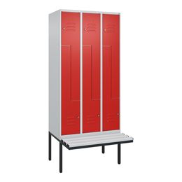 C+P Z-Spind Classic PLUS, Bank, 6 F&auml;cher, 2120x900x815mm, 7035/3020 Verschluss Zylinderschloss Sitzbanktyp auskragend Material Sitzfl&auml;che Kunststoff ; (0800437-306|S10047)