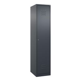 C+P Spind Classic PLUS, 1 Abteil, 1850x400x500mm, 7016/7016 Verschluss ZylinderschlossTrennwand mittig ; C + P M&ouml;belsysteme (080000-12F|S10008)