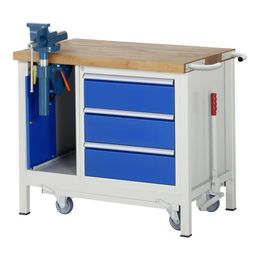 Rau Werkbank mit absenkbarem Fahrgestell Modell 8183 B 1000 x T 700 x H 880mm (05-8183A2-107B4F.11)