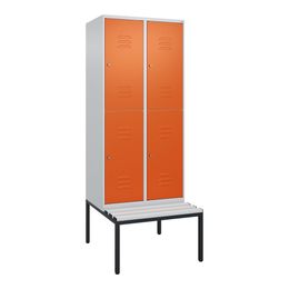 C+P Doppelstock-Spind Classic PLUS, Bank, 2 Abteile, 2120x800x815mm, 7035/2004 Verschluss Zylinderschloss Sitzbanktyp untergebaut Material Sitzfl&auml;che (0803507-22|S10189)
