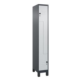 C+P Z-Spind, Classic PLUS, F&uuml;&szlig;e, 2 F&auml;cher, 1950x300x500mm, 7016/7035 Verschluss Sicherheits-Drehriegel ; C + P M&ouml;belsysteme (080013-102|S10013)