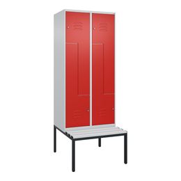 C+P Z-Spind Classic PLUS, Bank, 4 F&auml;cher, 2120x800x815mm, 7035/3020 Verschluss Zylinderschloss Sitzbanktyp untergebaut Material Sitzfl&auml;che Kunststoff (0800537-224|S10047)
