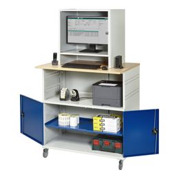 Rau Computer-Tisch 1022 mit Monitorgehäuse T550 mm, B1100xT790xH1890mm, mobil (07-1022M5F.11)
