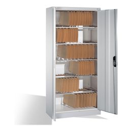 C+P Aktenschrank Acurado mit Drehtüren, innen 6 Pendelstangen, H1950xB930xT400mm Front Lichtgrau, C + P Möbelsysteme aus Stahlblech für Büro und Haushalt, 9260-600|S10098)