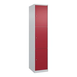 C+P Schlie&szlig;fachschrank Classic PLUS, 1 Abteil, 1850x400x500mm, 7035/3003 Innenh&ouml;he Gefach oben (oberes 599 mm Front RAL 3003 Rubinrot ; C + P M&ouml;belsys (080000-123|S10001)