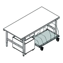Rocholz Untertischmagazin SYSTEM 2000 fahrbar 1015x600x604 mm (2042)