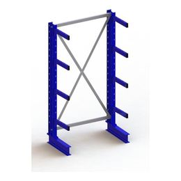 META Kragarmregal Grundregal IPE140 einseitig 2000 x 1000 x 400 mm Enzianblau + 4 Kragarmen je Ständer (75063)
