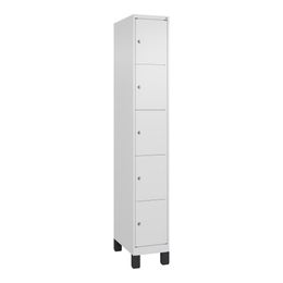 C+P Schlie&szlig;fachschrank Classic PLUS, F&uuml;&szlig;e, 1 Abteil, 1950x300x500mm, 9016/9016 Innenh&ouml;he Gefach oben (oberes 365 mm Front RAL 9016 Verkehrswei&szlig; ; C + (080010-105|S10017)