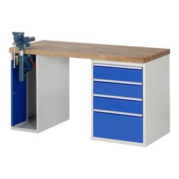 Rau Werkbank Modell 7510 mit 4 Schubladen und Schrank BxTxH 1500x900x840mm (03-7510A2-159B4S.11)