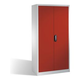C+P Magazinschrank mit 4 B&ouml;den zur Aufnahme von Sichtlagerk&auml;sten, H1980xB1000xT420mm Front Rubinrot Korpus Lichtgrau ; C + P M&ouml;belsysteme (133144-20|S10128)
