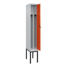 C+P Spind Classic PLUS, Gestell, 1 Abteil, 2120x300x500mm, 7035/2004 Verschluss Sicherheits-Drehriegel 4 Garderobenhaken Trennwand mittig ; C + P M&ouml;be (0800307-10F|S10030)