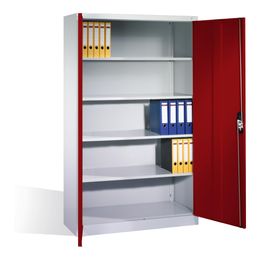 C+P Aktenschrank Acurado mit Drehtüren, 5 Ordnerhöhen, H1950xB1200xT400mm Front Rubinrot Korpus Lichtgrau ; C + P Möbelsysteme (9460-000|S10693)