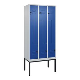 C+P Z-Spind Classic PLUS, Gestell, 6 F&auml;cher, 2120x900x500mm, 7035/5010 Verschluss Sicherheits-Drehriegel ; C + P M&ouml;belsysteme (0800337-306|S10003)