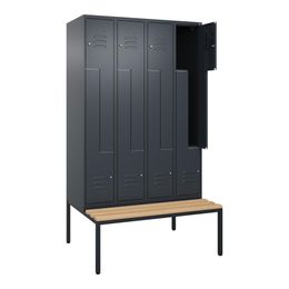 C+P Z-Spind Classic PLUS, Bank, 8 F&auml;cher, 2120x1200x815mm, 7016/7016 Verschluss Zylinderschloss Sitzbanktyp untergebaut Material Sitzfl&auml;che Buche-Hart (0800537-408|S10027)