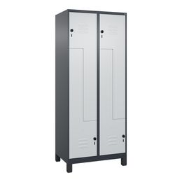 C+P Z-Spind, Classic PLUS, F&uuml;&szlig;e, 4 F&auml;cher, 1950x800x500mm, 7016/7035 Verschluss Sicherheits-Drehriegel ; C + P M&ouml;belsysteme (080013-224|S10013)