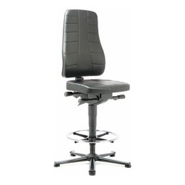 bimos Arbeitsstuhl All-In-One Highline mit Gleiter und Fußring und Kunstleder schwarz 570-830 mm (9641-2571)
