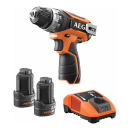 AEG BS12C2LI-202C Akku-Bohrschrauber 12V bürstenloser Motor inkl .2x 12 V /2 0 Ah PRO Akku + Ladegerät + Bohrfutter im Transportkoffer mit LED-Licht und Gürtelclip 4935447867)