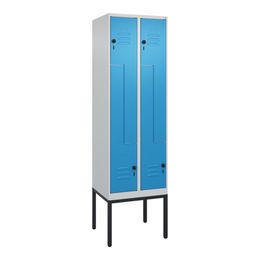 C+P Z-Spind Classic PLUS, Gestell, 4 F&auml;cher, 2120x600x500mm, 7035/5012 Verschluss Sicherheits-Drehriegel ; C + P M&ouml;belsysteme (0800337-204|S10004)