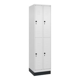 C+P Doppelstock-Spind Classic PLUS, Sockel, 2 Abteile, 1950x500x500mm, 9016/9016 Front RAL 9016 Verkehrswei&szlig; ; C + P M&ouml;belsysteme (080320-29|S10014)