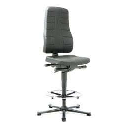 bimos Arbeitsstuhl All-In-One Highline mit Gleiter und Fußring und PU-Schaum schwarz 570-830 mm (9641-2000)