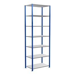 Schulte Grundregal Steckregal MULTIplus85 3000 x 1000 x 600 mm 7 Fachb&ouml;den Kreuzstrebe RAL 5010 enzianblau ; SCHULTE LAGERTECHNIK (13162-B)