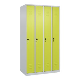 C+P Spind Classic PLUS, 4 Abteile, 1850x1000x500mm, 7035/0024 Verschluss Sicherheits-Drehriegel 3 Garderobenhaken ; C + P M&ouml;belsysteme (080000-49|S10009)
