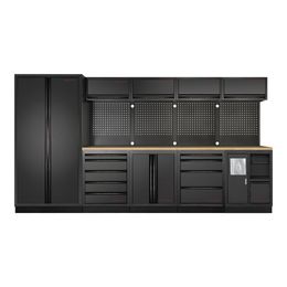 Kraftwerk 5-Element-Schrankw. mit Vierkantlochwand, 3964H (3964H-BLK)