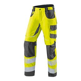 KÜBLER WORKWEAR Sommerhose REFLECTIQ PSA 2 warngelb/anthrazit Form 2407 Größe 23K ; Kübler Workwear (2407 8343-3497-23K)