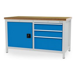 Bedrunka+Hirth Kastenwerkbank R 24-24 mit 3 Schubladen und Türe BxTxH 1500x750x959 mm (03.15.17V9A)