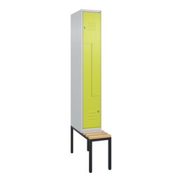C+P Z-Spind Classic PLUS, Bank, 2 F&auml;cher, 2120x300x815mm, 7035/0024 Verschluss Zylinderschloss Sitzbanktyp untergebaut Material Sitzfl&auml;che Buche-Harth (0800537-102|S10025)