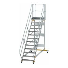 MUNK Aluminium-Plattformtreppe fahrbar 45° 13 Stufen (600793)