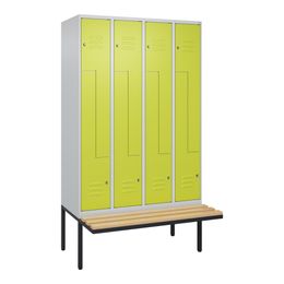 C+P Z-Spind Classic PLUS, Bank, 8 F&auml;cher, 2120x1200x815mm, 7035/0024 Verschluss Zylinderschloss Sitzbanktyp auskragend Material Sitzfl&auml;che Buche-Harth (0800437-408|S10025)