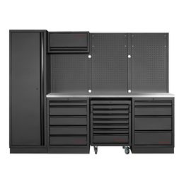 Kraftwerk Mobilio 4er Kombi, Hochschrank, Lochwand, Edelstahl (3964K-BLK-016-IX)