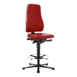 bimos Arbeitsstuhl All-In-One Highline mit Gleiter und Fußring und Kunstleder rot 570-830 mm (9641-6903)